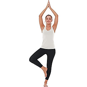 TELALEO 5-Pack Women's Workout Tank Tops, Athletic Racerback, Compression Dry Fit - Black/Grey/White/Red/Pink M