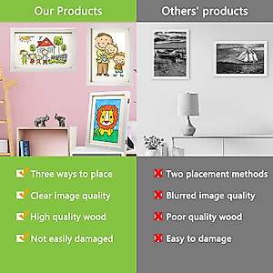 TUTULOO A4 Kids Art Frame - Holds 50 Pcs Art Work - Dark Acrylic Frame - Minimalist Style - Front Opening - Vertical Orientation - Tabletop, Wall Mount