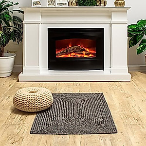 Super Area Rugs Tucson Indoor Outdoor Gray Braided Rug - Washable - Easy Care - Kid & Pet Friendly Rug Gray Mix 4' X 6' Rectangle