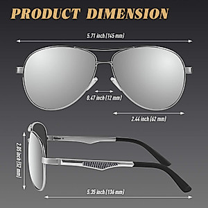 CGID GA61 Premium Al-Mg Alloy Pilot Polarized Sunglasses UV400, Full Mirrored Spring Hinges Sun Glasses for Men Women Mens Shades