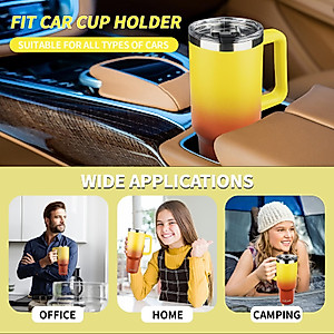 GUDEMAO 40 oz Tumbler with Handle, Insulated Tumbler with Lid and Straw, Reusable Stainless Steel Vacuum Insulated Cup, 100% Leak Proof Thermal Travel Coffee Mug Cup for Cold and Hot (Gold Orange)