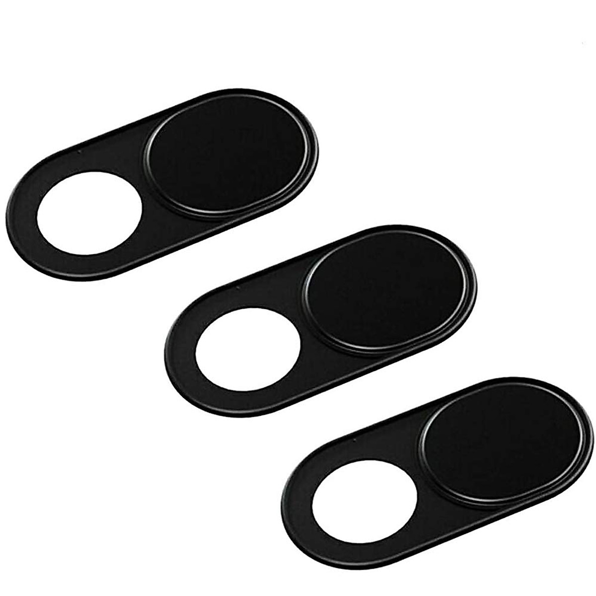 Stock Ultra Thin Metal Aluminum Webcam Security Cover Sticker for Laptop, Desktop, PC, Macboook Pro, iMac, Mac Mini, Computer, Smartphone, Protecting Your Privacy Security (Black)