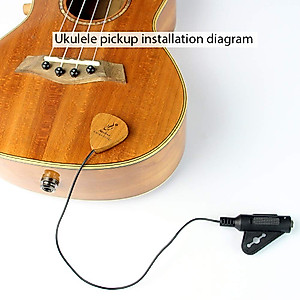 Adeline Ukulele pickup transducer, It's suitable for Classical Acoustic Guitar Violin Viola Banjo Mandolin Ukulele Uke Cello， can "eq" the sound with placement front,side,back etc. (Heart)