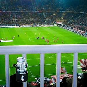 AULLY PARK Universal Drink Cup Holder Adapter, 360° Rotation Handle Bar Mount for Baby Strollers, Wheelchairs, Bikes, luggages (Black)