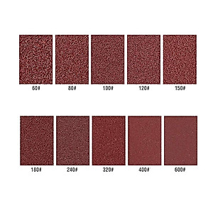 Jiayouy 80 Grit 9 Inch 6 Hole Hook and Loop Sanding Disc Flocking Sandpaper for Random Orbit Sander 10Pcs