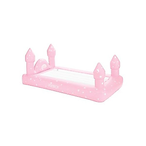 FUNBOY Kids Pink Castle Sleepover Travel Bed & Air Mattress. Perfect for Sleepovers. Includes Carrying Storage Bag, Twin