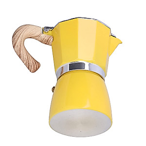 yaogohua Coffee Kettle, 300MLPot Stovetop Coffee Maker Heat Resistant Kitchen Coffee Pot for Household Moka Pot Stove Top Coffee Maker (Yellow)