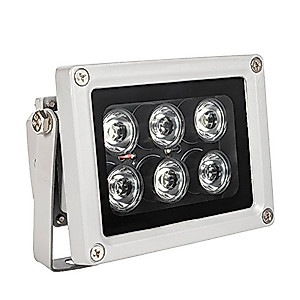 Infrared Illuminator, 850nm 6 LEDs 130 Feet 60 Degree Wide Angle IR Illuminator for Night Vision,Waterproof LED Infrared Light for CCTV Camera, Security Camera, No Power Adapter