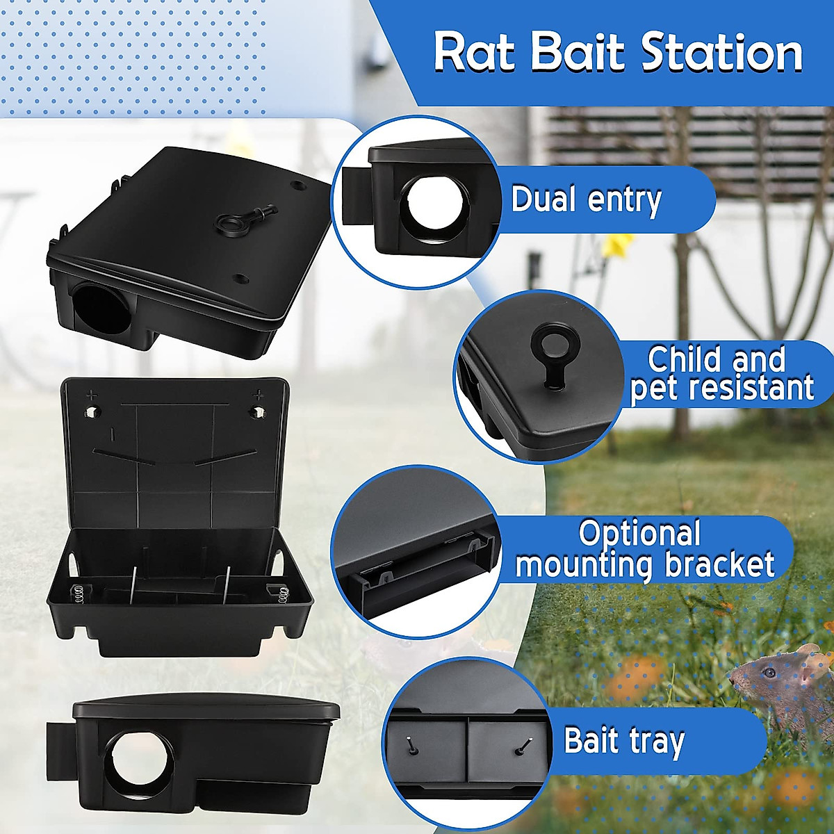 Qualirey Large Rat Bait Station with Key Rat Bait Station Traps ...