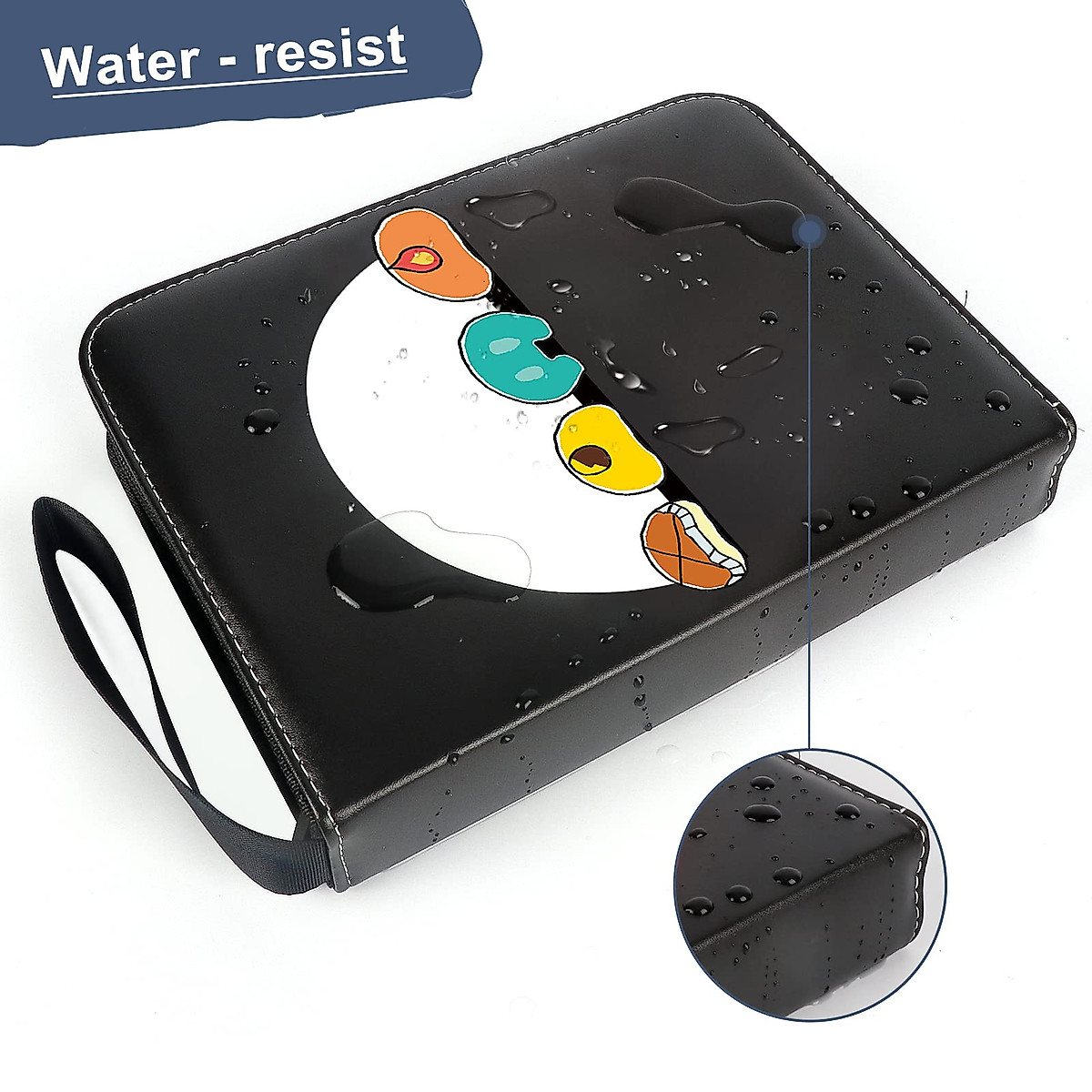 400 Cards 4-Pocket Soccer Card Binder for Cards, Zatozkar Cards Holders Album for TCG Holders with 50 Removable Sleeves Hold Cute Back Design for Trading Cards Happy New Year Gifts