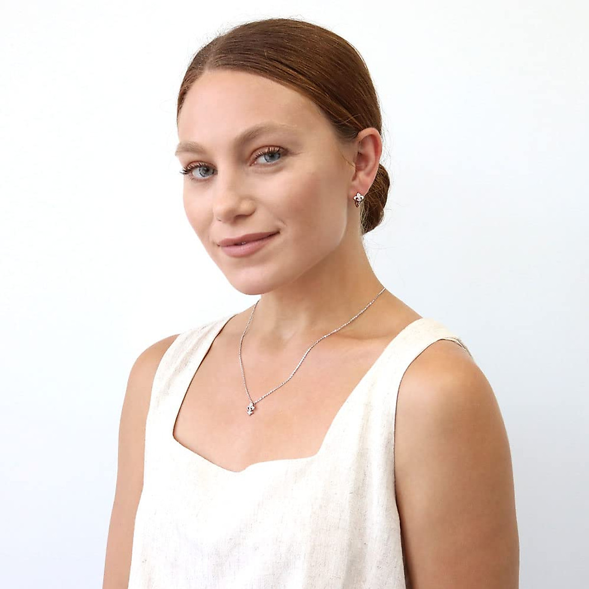 BERRICLE Sterling Silver Cubic Zirconia CZ Small Fashion Hoop Huggie Earrings for Women, Rhodium Plated 0.5"