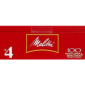 Melitta 4 Cone Coffee Filters, Unbleached Natural Brown, 100 Total Filters Count - Packaging May Vary
