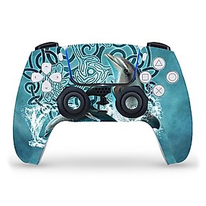 Head Case Designs Officially Licensed Brigid Ashwood Dolphin Art Mix Vinyl Faceplate Sticker Gaming Skin Decal Cover Compatible with Sony Playstation 5 PS5 DualSense Controller