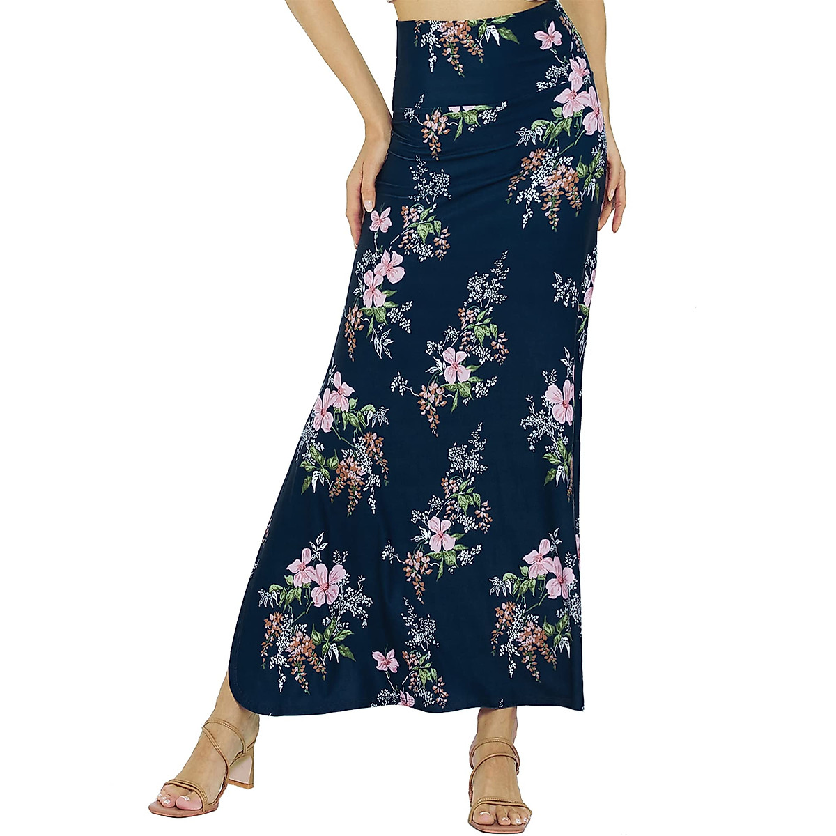 noflik Womens Maxi Skirts (Flower, S)