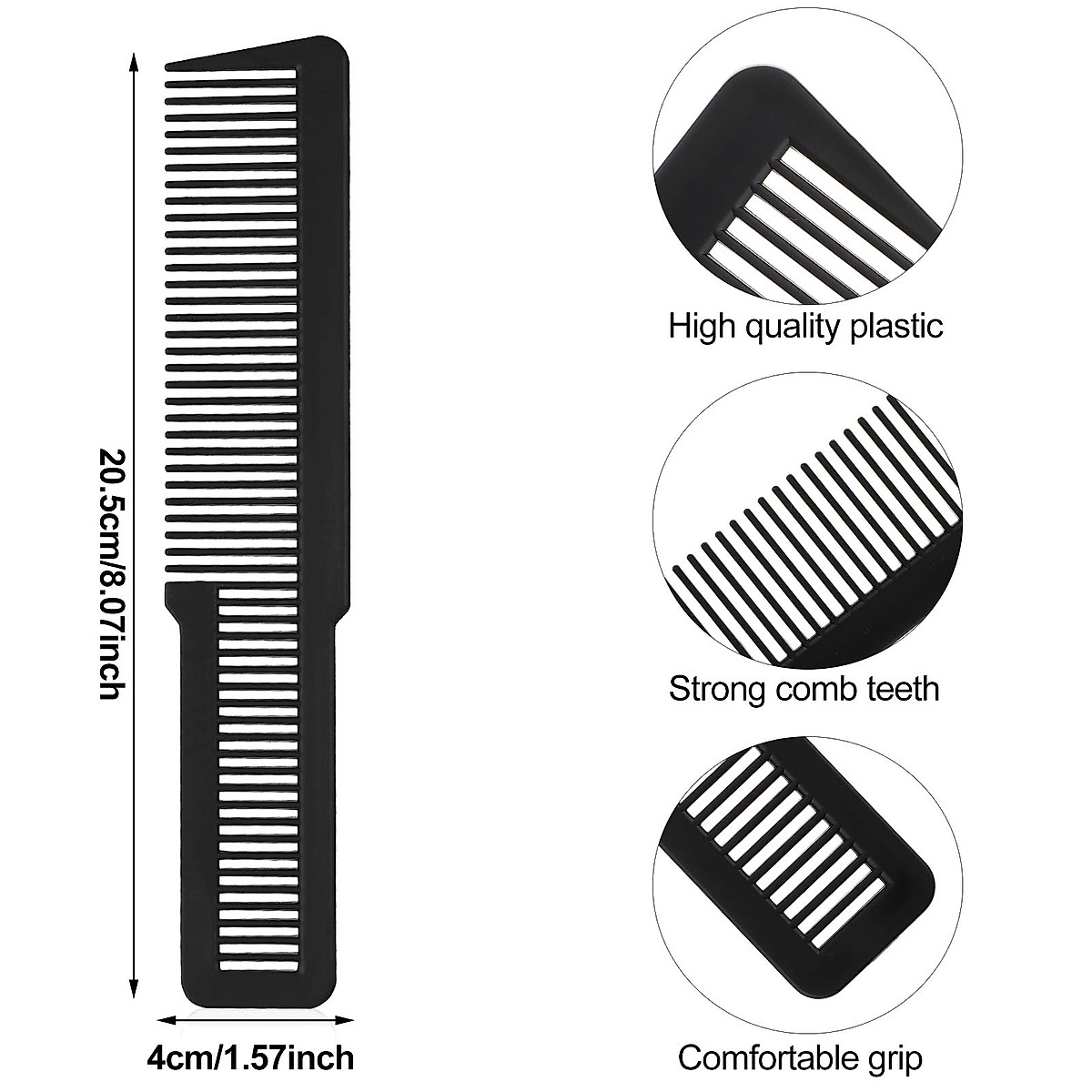 6 Pieces Hair Cutting Comb Professional Styling Comb Barber Styling Hair Comb Clipper Cutting Comb for Stylists and Barbers (Black)