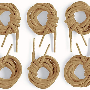 Mercury + Maia Round Shoe Laces for Sneakers - Boot Laces - Ultraboost Shoelaces - USA Made Shoe Strings (2 Pair) (Tan, 72 inches)