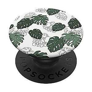 Monstera Tropical Botanical Leaves PopSockets Swappable PopGrip