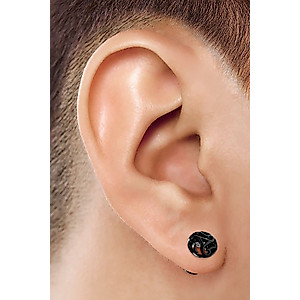 KJM Fashion 2PCS Blackline Alloy 1/2 inch 12mm Flesh Earring Stretcher Ear Tunnel Gauges Lobe Piercing Jewelry 5415