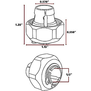 Thaekuns 42950 1/2- inch Router Collet Fit for PORTER CABLE models, Delta, B&D