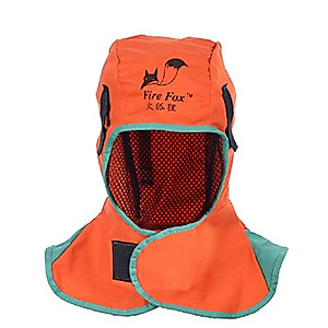 Backbayia 2 Pieces Welding Hood Flame Resistant Head Cover Hat Neck Protection Helmet for Welder
