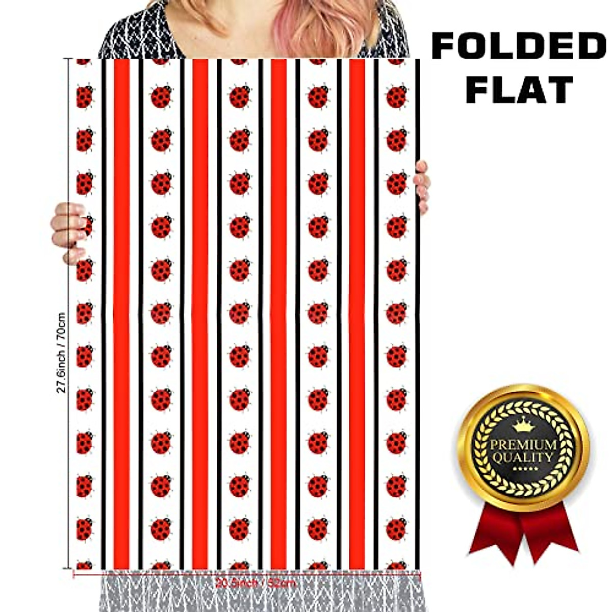 Konsait Ladybug Wrapping Paper Large Sheet Flat Gift Wrapping Paper For Men Women Boys and Girls Wrapping Paper Birthday 4 Different Designs 27.6 x 20.5 Inch - 12 sheets