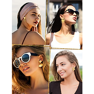 Glenmal 6 Pair Gold Threader Dangle Earrings Long Chain Threader Statement Drop Dangle Earrings Jewelry for Women(Boho Geometric)