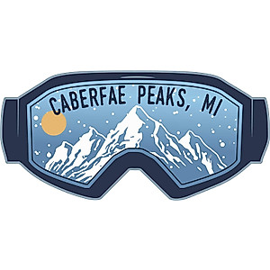 Caberfae Peaks Michigan Ski Adventures Souvenir 2 Inch Vinyl Decal Sticker Goggle Design