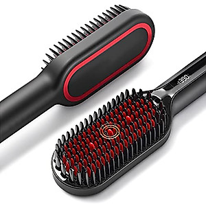 2023 Upgraded Hair Straightener Brush | TYMO Ionic Plus Straightening Brush with 16 Temps, 30s Heat-up, Dual Voltage | Brush Straightener for Women | Heated Styling Brush for Thick Curly Hair