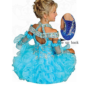AVDA Infant Girls' Off The Shoulder Cupcake Pageant Dress Glitz Short Birthday Party Ball Gowns 1t Mint