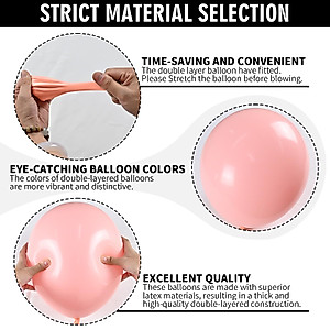 Pink Balloons Double Stuffed, Pastel Pink Balloon Garland Light Pink Balloons Different Sizes 18/12/10/5 Inch Baby Pink Balloon Arch Kit for Birthday Baby Shower Gender Reveal Bridal Party Decorations