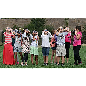Rainbow Symphony Eclipse Viewers, Replaces Eclipse Glasses, Safe for Direct Sun Viewing, Great for Kids, CE & ISO Certified, Made in USA, 5 Pack with Wearable Lanyard