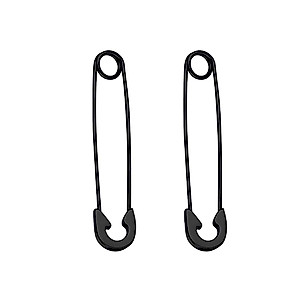 Stainless Steel Stylish Cartilage Earrings Punk Goth Safety Pin Earrings for Women (Black)