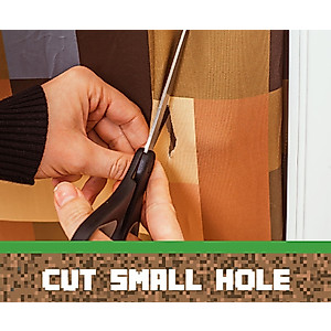 Ukonic Minecraft Oakdoor Fabric Door Cling | 34 x 82 Inches