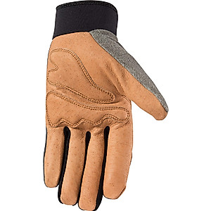 Wells Lamont Men's Heavy Duty Leather Palm Hybrid Spandex Work Gloves, Medium (3236M), Gray