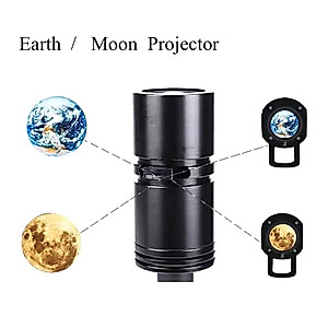 Moon Night Light Lamp Projector,USB Charging Moon Light,360° Adjustable Projector with Moon Earth Gifts for Women,Moon Fantasy Lovers,Living Room Bedroom Kids Ceiling Wall Decor