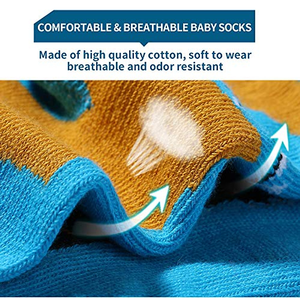 5 PACK Boys Dinosaur Socks, Cartoon Dino Pattern Cotton Crew Socks for Baby Toddler Little Kids, 3-8 Year Old Gift Set for Christmas