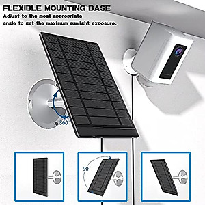 Solar Panel for Wireless Security Camera, Waterproof Solar Panel Compatible for Blink,Arlo, Nest, Ring Stick Up Cam Battery and Ring Spotlight Cam Battery 5V 4.5W（ 2PCS）