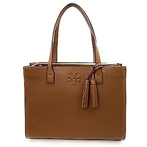 Tory Burch Thea Pebbled Leather Tote (Moose)