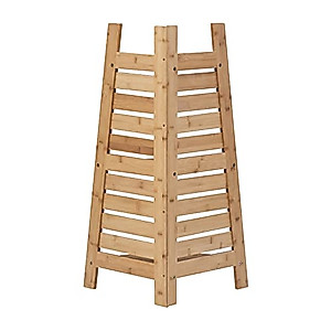 Linon Amzn0326 Finn Bamboo Bathroom Corner Shelf, Brown