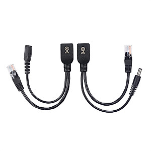 Cable Matters Inline Passive Power Injector Over Ethernet (PoE Injector and PoE Splitter Kit) in Black