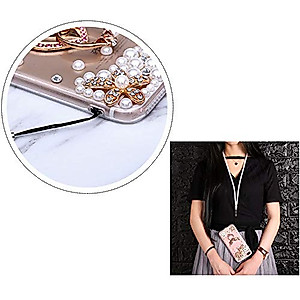 Lanyard with Fishnet Tube Filled with Sparkly Rhinestones(Pack of 4),Bling Strap for Phone,Camera,ID Badge and USB Key,Long,Black-Champagne-Pink-Purple