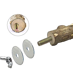 heyous 8 Set Bird Cage Feeder Stand Perches Accessories Hardware - 8pcs Wing Nut 8pcs Set Screw and 16pcs Flat Washer Hamster Board Pole Fixing Breeding Box Screws