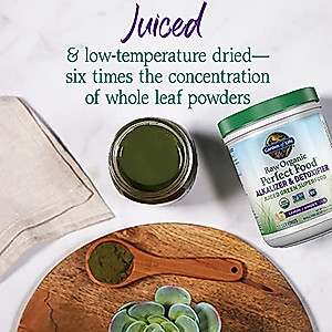 Garden of Life Raw Organic Perfect Food Alkalizer & Detoxifier Juiced Greens Superfood Powder - Lemon Ginger, 30 Servings - Non-GMO, Gluten Free Whole Food Dietary Supplement, Plus Probiotics