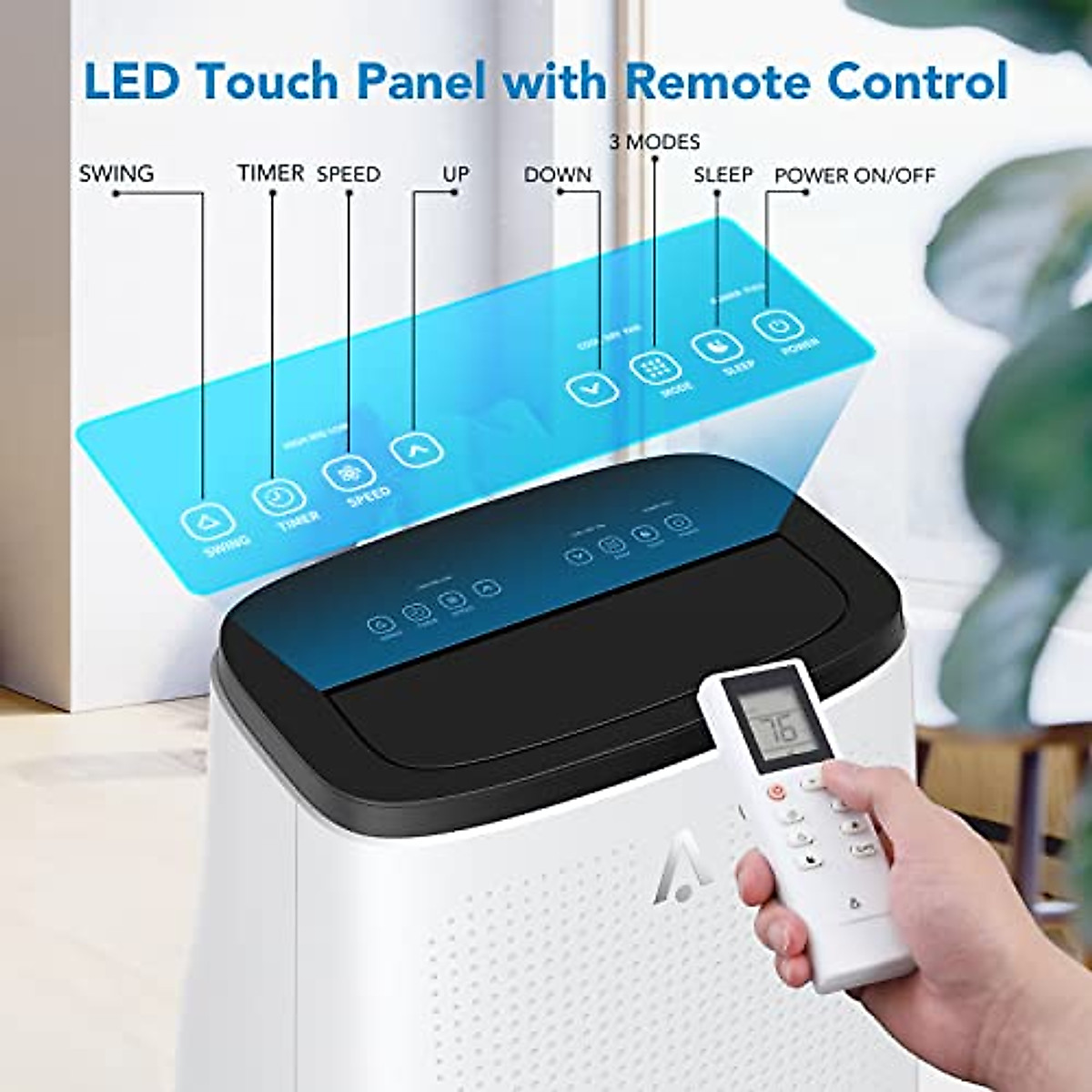 Garvee 14000 BTU Portable Air Conditioner, Built-in 3 in 1 AC Unit Dehumidifier & Fan Modes, Room Cooling Up to 750 sq. ft, Energy Efficient, 24Hrs Timer, Window Installation Kit, White