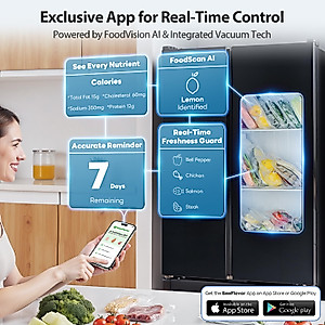 Vacuum Sealer Machine with Starter Kit, Beelicious 8-In-1 Powerful Food Vacuum Sealer, with Pulse Function, Moist&Dry Mode and External VAC for Jars and Containers | Build-in Cutter | LED Indicator | Quiet Operation | Easy to Clean | Slim Compact design |