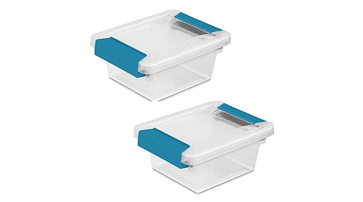 Sterilite Mini Clip Box 2-Pack - Clear Storage with Secure Latches