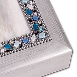 Cottage Garden Guardian Angels Watch Over You Brushed Silvertone Jewelry Music Box Plays Amazing Grace