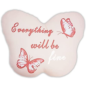 June Garden Decorative Plush Soft Cushion Butterfly Throw Pillow - 16 x 12 Inches - Pink