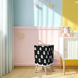 LGCZNWDFHTZ Small Trash Can with Lid Ghost Icons Halloween Seamless Pattern Wastebasket with Press Cover Dog Proof Garbage Can Waste Bin for Kitchen Bathroom Nursery 2.6 Gallon