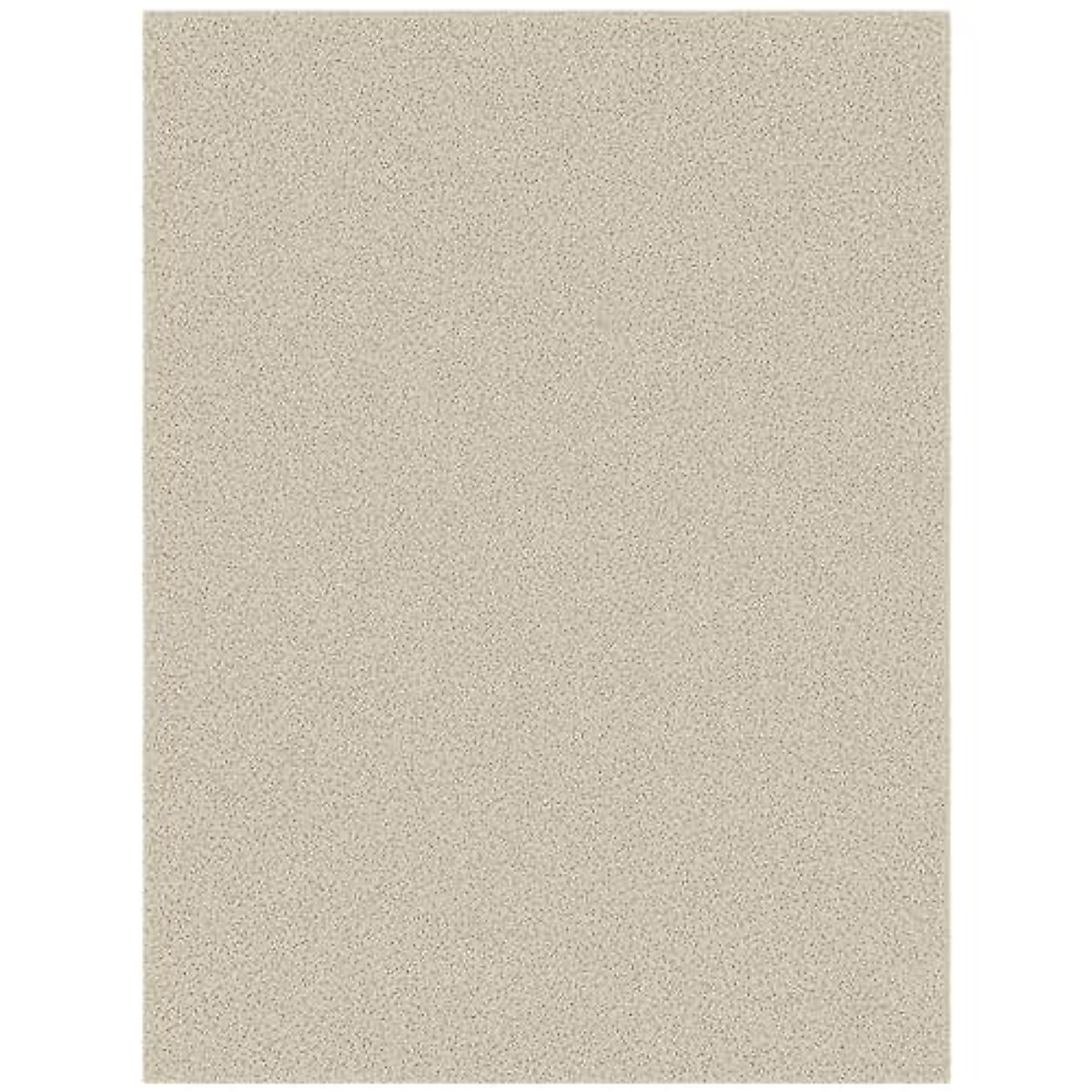 Ottomanson Indoor Solid Shag Design Rubber Back 5x7 Soft Pile Shag Area Rug for Bedroom, Living Room, Dining Room, Office, 5' x 7', Cream